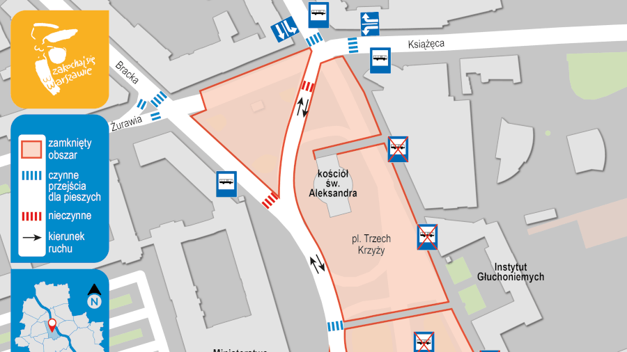 Warszawa: przebudowa pl. Trzech Krzyży