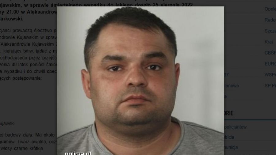 Poszukiwany sprawca wypadku. Policja publikuje wizerunek Poszukiwany sprawca wypadku. Policja publikuje wizerunek