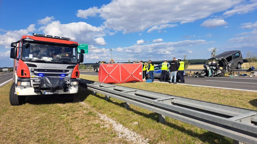 Tragiczny wypadek na S7. W zderzeniu busa z ciągnikiem zginęły cztery osoby [ZDJĘCIA]
