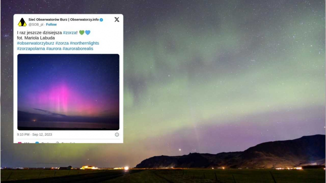 Spektakularna zorza polarna nad Polską