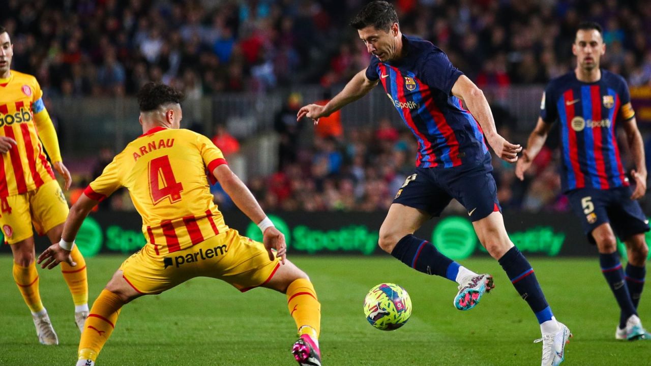 La Liga. Remis Barcelony z Gironą. Robert Lewandowski bez gola | TVP SPORT